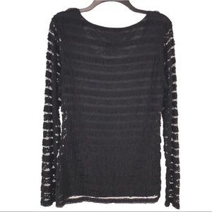 Vintage | Tops | Max Studio Black Lace Tiered Top Size Xl | Poshmark